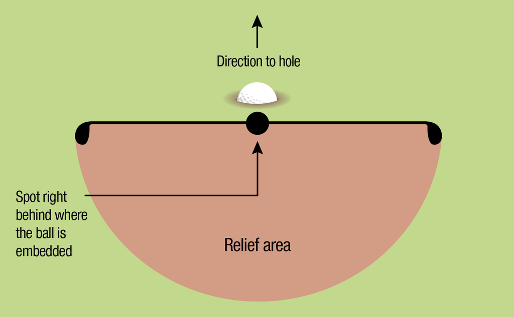 Embedded ball - Taking free relief for embedded ball